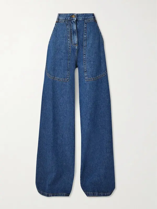 Etro High-rise Wide-leg Cargo Jeans - Blue