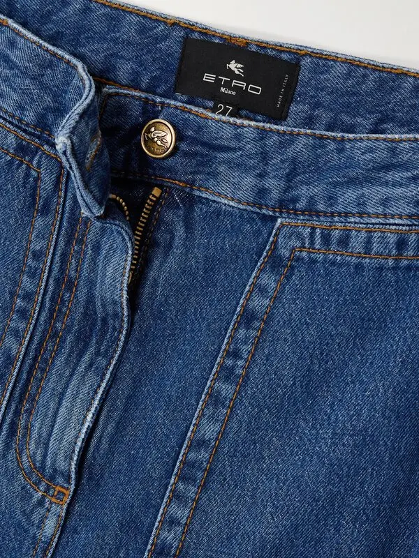 Etro High-rise Wide-leg Cargo Jeans - Blue