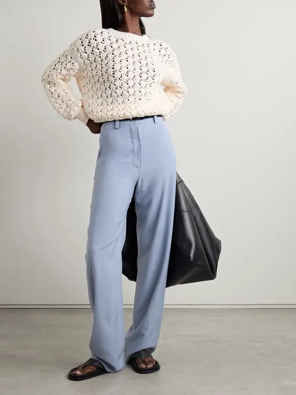Loro Piana Nikko Open-knit Cotton And Silk-blend Sweater