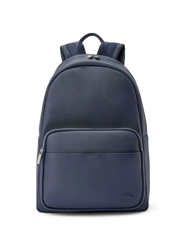Lacoste Logo-appliqué Faux-leather Backpack - Blue