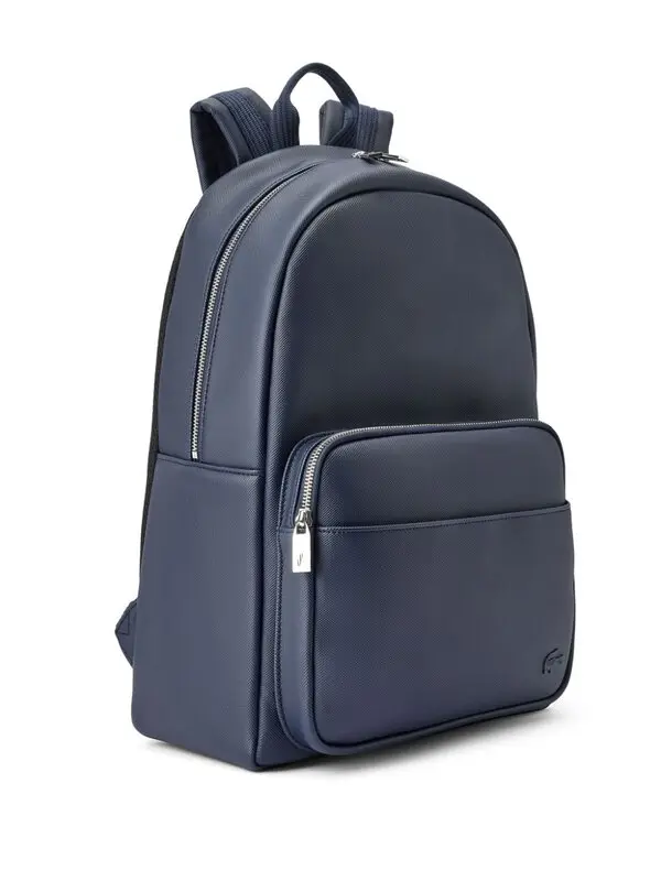 Lacoste Logo-appliqué Faux-leather Backpack - Blue