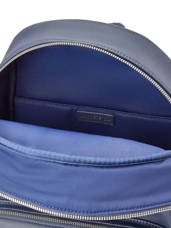 Lacoste Logo-appliqué Faux-leather Backpack - Blue