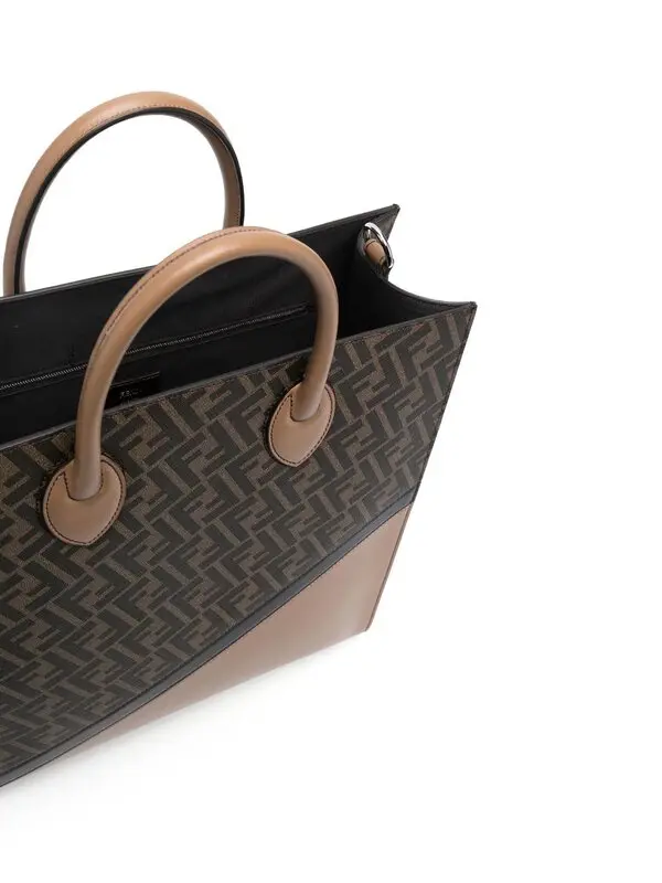 Fendi Leather Monogram-print Tote Bag