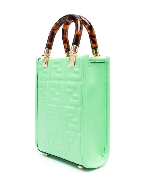 Fendi Monogram-debossed Tote - Green