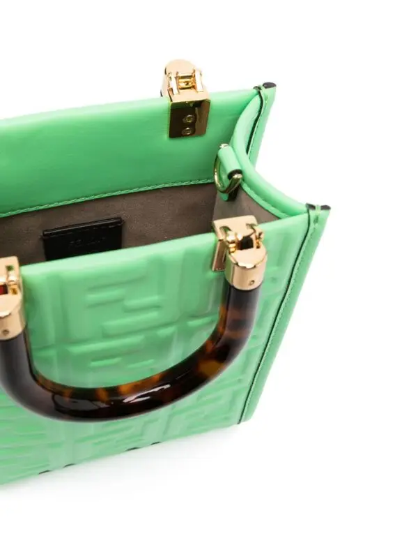 Fendi Monogram-debossed Tote - Green