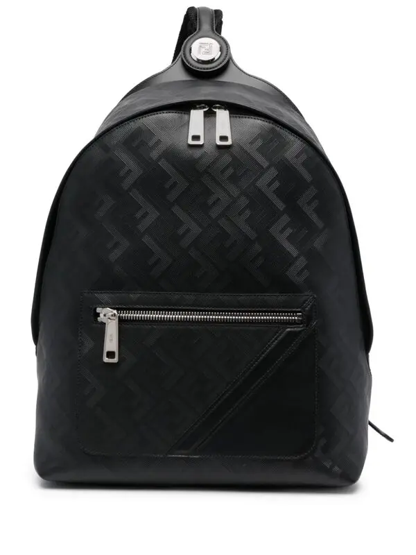 Fendi Chiodo Shadow Leather Backpack - Black
