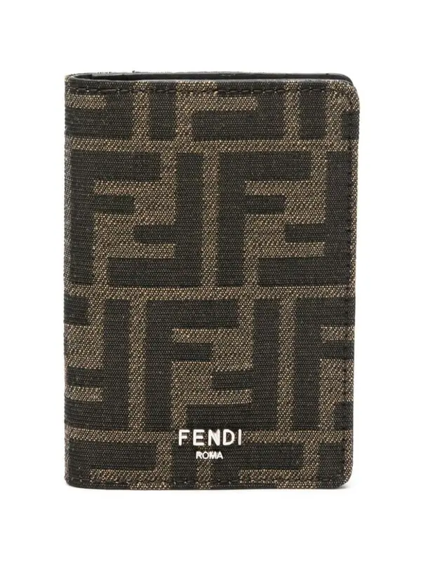 Fendi Ff-jacquard Leather Wallet - Brown