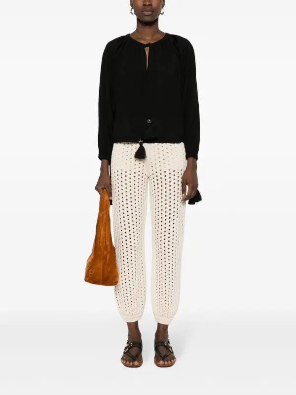 Max Mara Quirite Linen Tassel Blouse