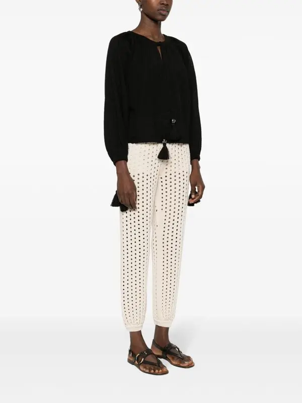 Max Mara Quirite Linen Tassel Blouse