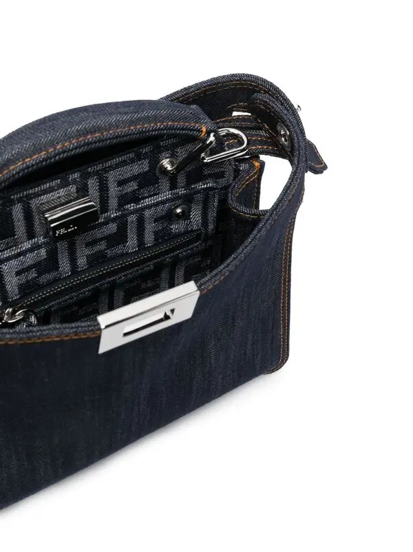 Fendi Denim Tote Bag With Contrast Stitching