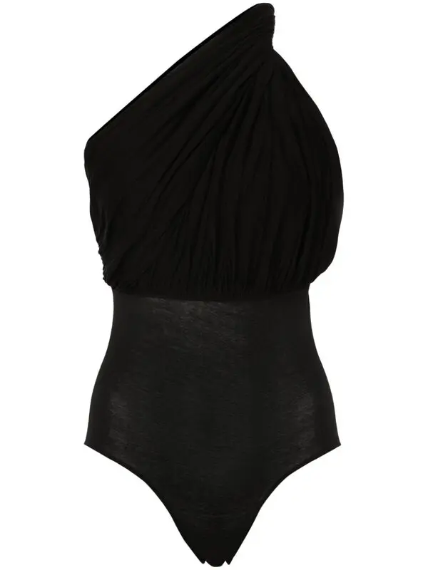 Rick Owens One-shoulder Draped Bodysuit - Black