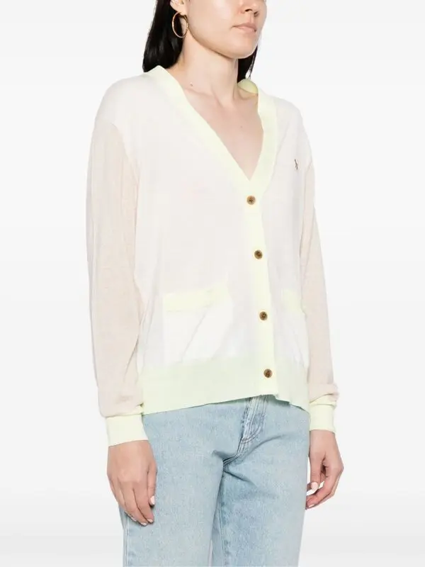 Maison Kitsuné Baby Fox-embroidered Wool Cardigan - White
