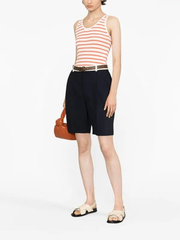 Max Mara Striped Knitted Tank Top - White