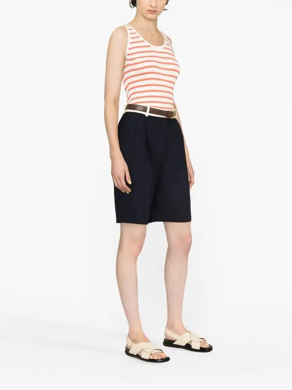 Max Mara Striped Knitted Tank Top - White
