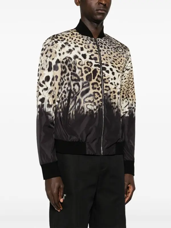 Roberto Cavalli Tiger Tooth Leopard-print Bomber Jacket