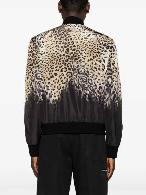 Roberto Cavalli Tiger Tooth Leopard-print Bomber Jacket