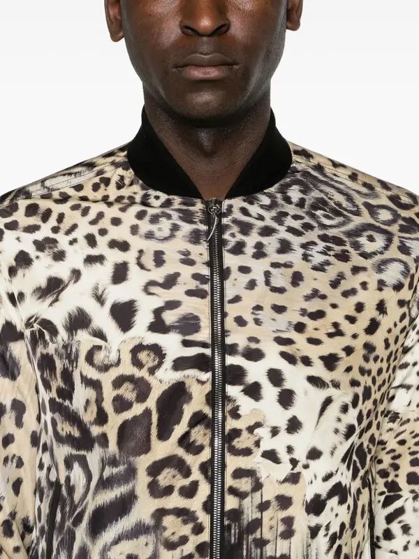 Roberto Cavalli Tiger Tooth Leopard-print Bomber Jacket