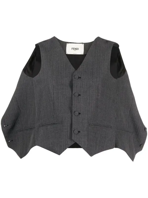 Fendi Pinstripe Wool Waistcoat