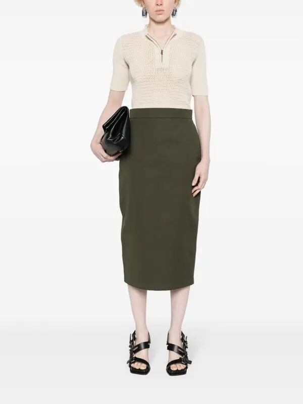Max Mara Cotton Pencil Midi Skirt