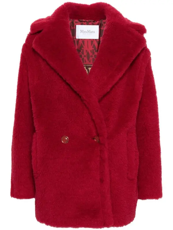 Max Mara Teddy Faux-shearling Coat - Red