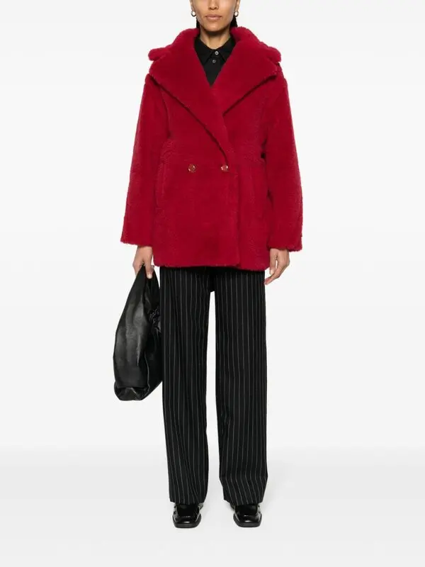 Max Mara Teddy Faux-shearling Coat - Red