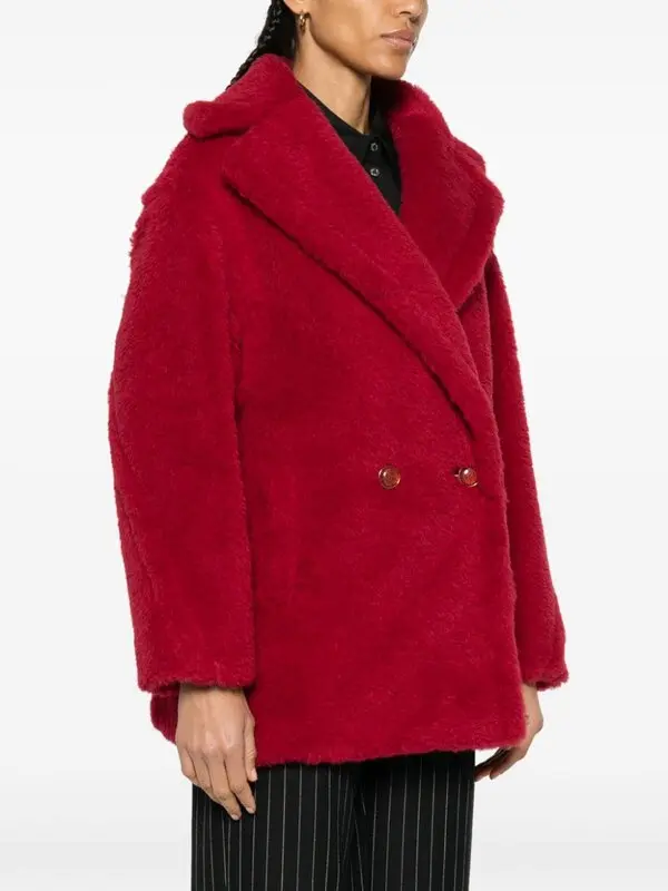 Max Mara Teddy Faux-shearling Coat - Red