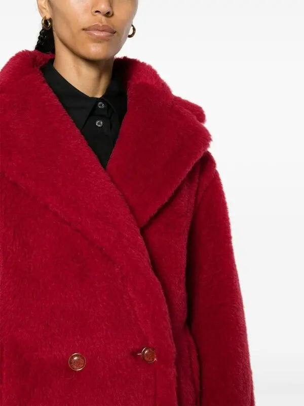 Max Mara Teddy Faux-shearling Coat - Red