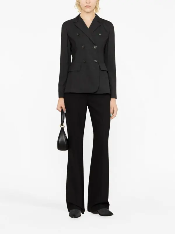 Max Mara Virgin Wool Double-breasted Blazer - Grey