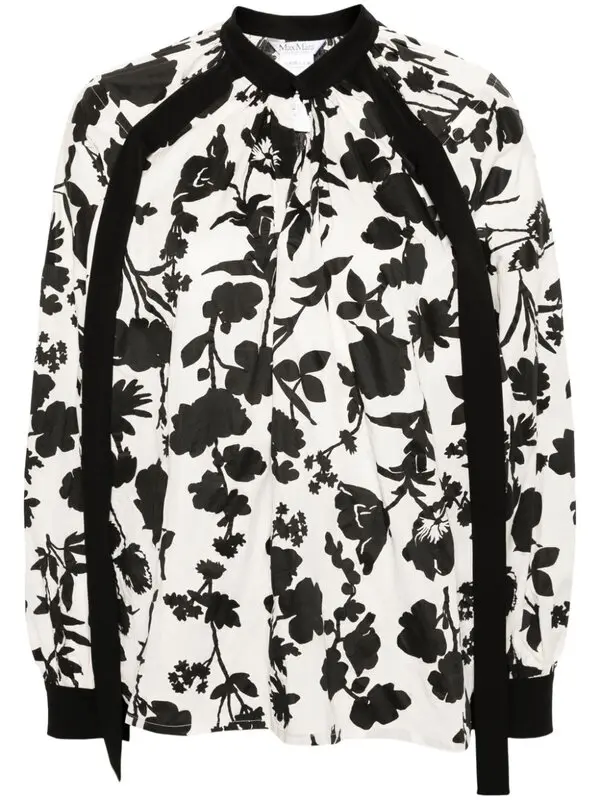 Max Mara Gaetana Floral-print Blouse - White
