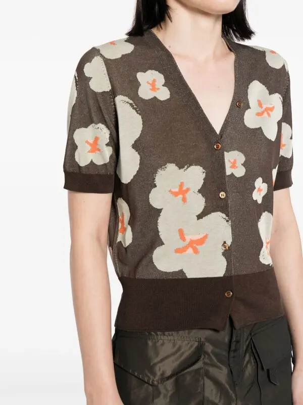 JNBY Floral Intarsia-knit Cardigan