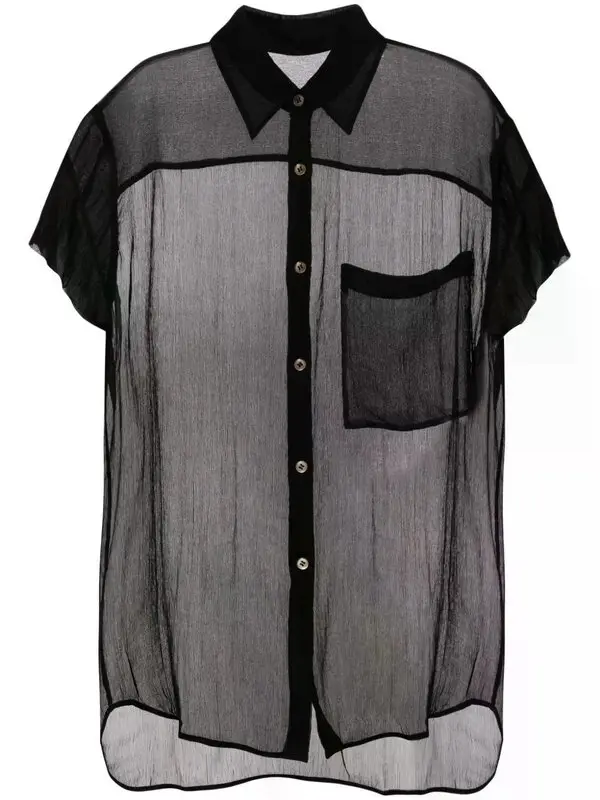 JNBY Semi-sheer Silk Blouse - Black