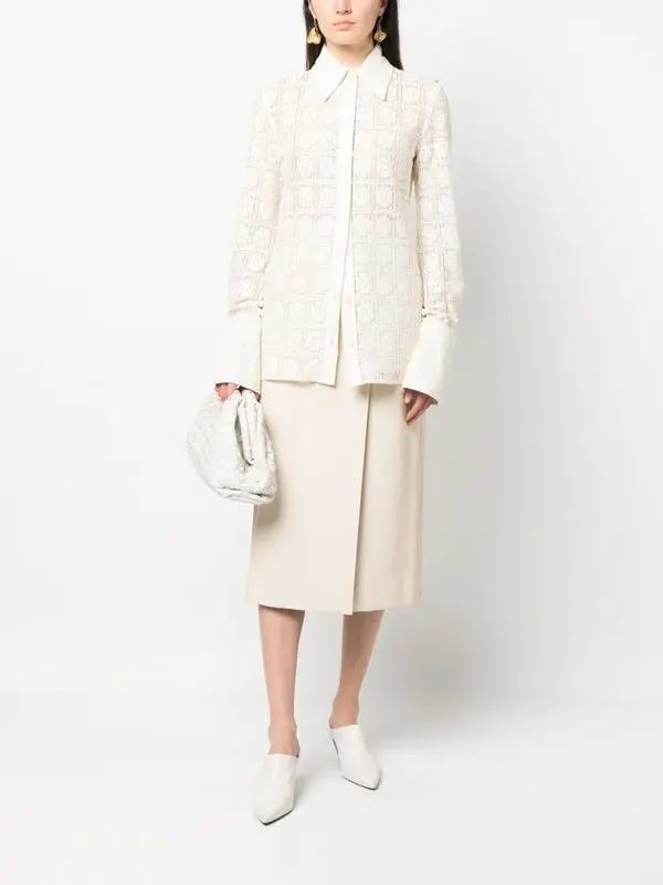 Sportmax Sava Floral-lace Fitted Shirt