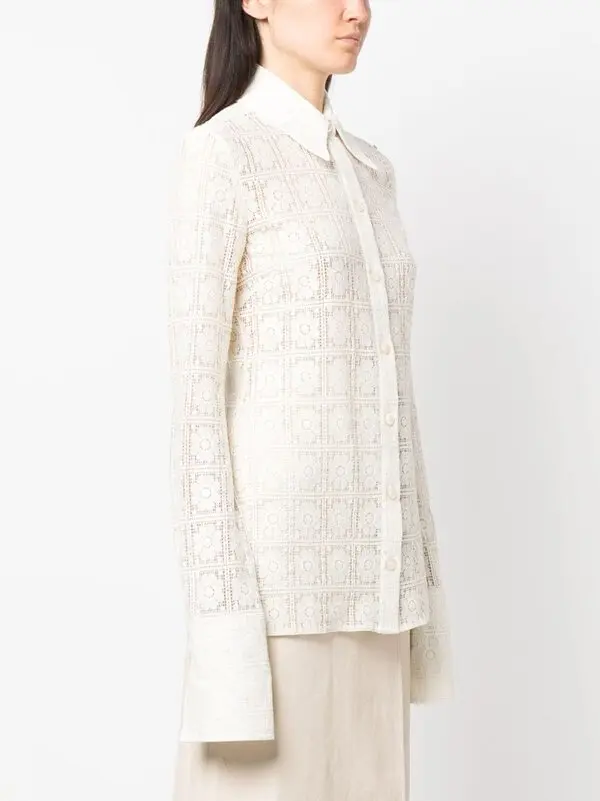 Sportmax Sava Floral-lace Fitted Shirt