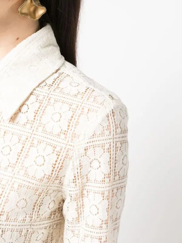 Sportmax Sava Floral-lace Fitted Shirt