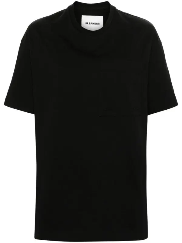 JIL SANDER Chest-pocket Cotton T-shirt - Black