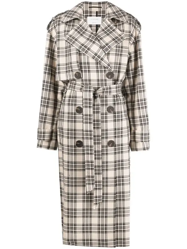 Sportmax Check-pattern Belted Coat