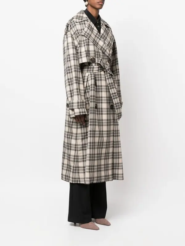 Sportmax Check-pattern Belted Coat