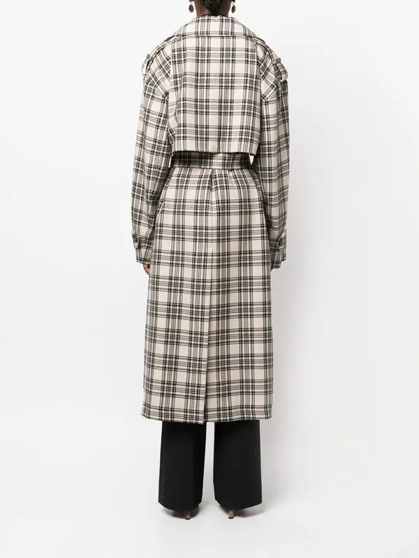 Sportmax Check-pattern Belted Coat