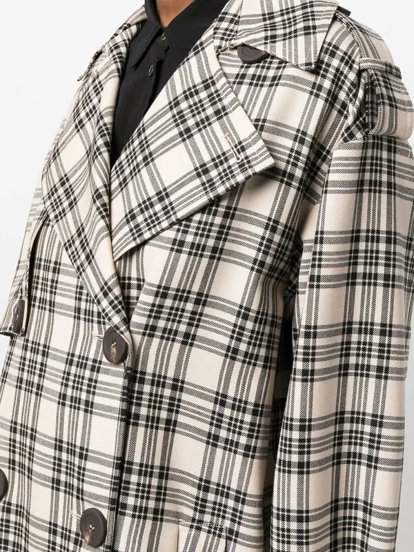 Sportmax Check-pattern Belted Coat