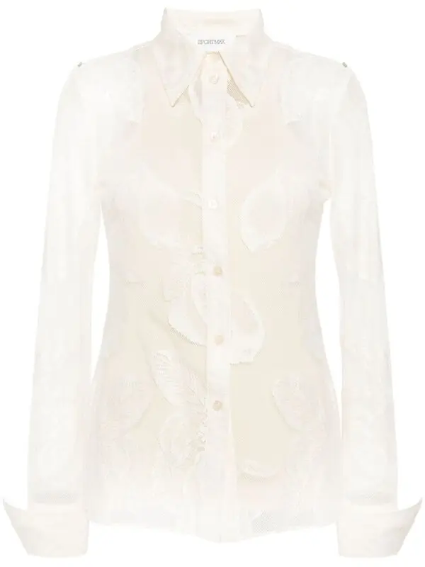 Sportmax Asti Mesh Shirt - Neutrals