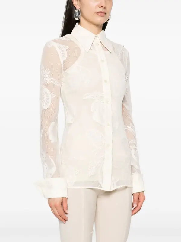 Sportmax Asti Mesh Shirt - Neutrals