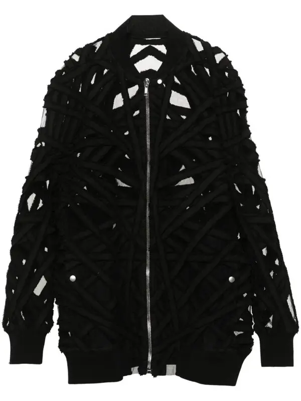 Rick Owens Peter Flight Strap-detail Oversized Jacket - Black