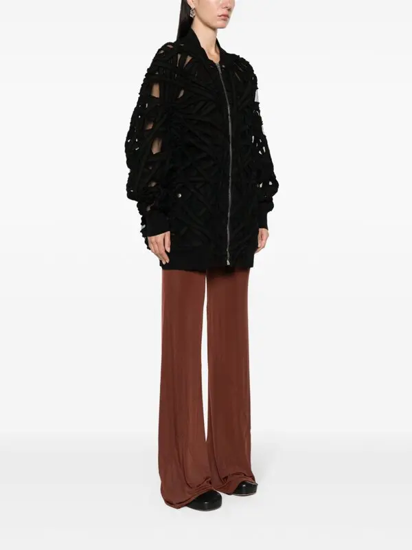 Rick Owens Peter Flight Strap-detail Oversized Jacket - Black