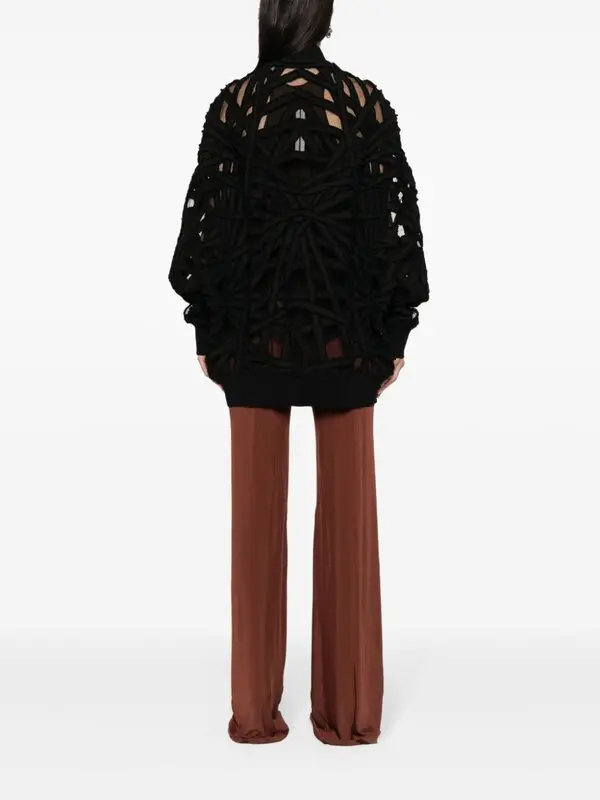 Rick Owens Peter Flight Strap-detail Oversized Jacket - Black