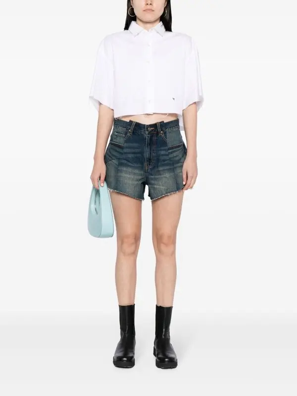 JNBY Logo-patch Denim Shorts