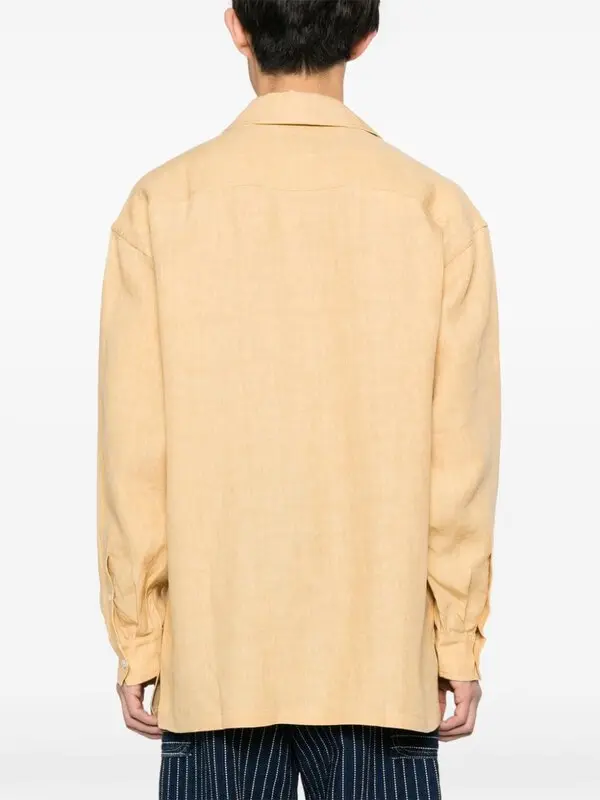 Kenzo Logo-appliqué Linen Oversized Shirt