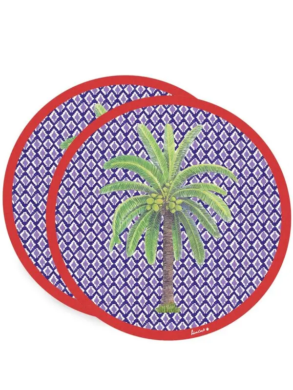 LISA CORTI Masonite Hima Palm Placemat - Purple