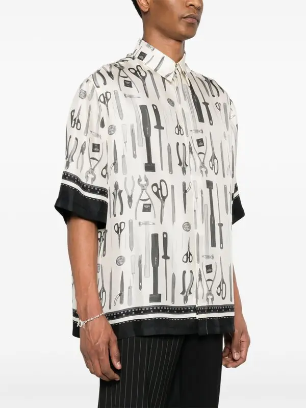 Fendi Graphic-print Silk Shirt