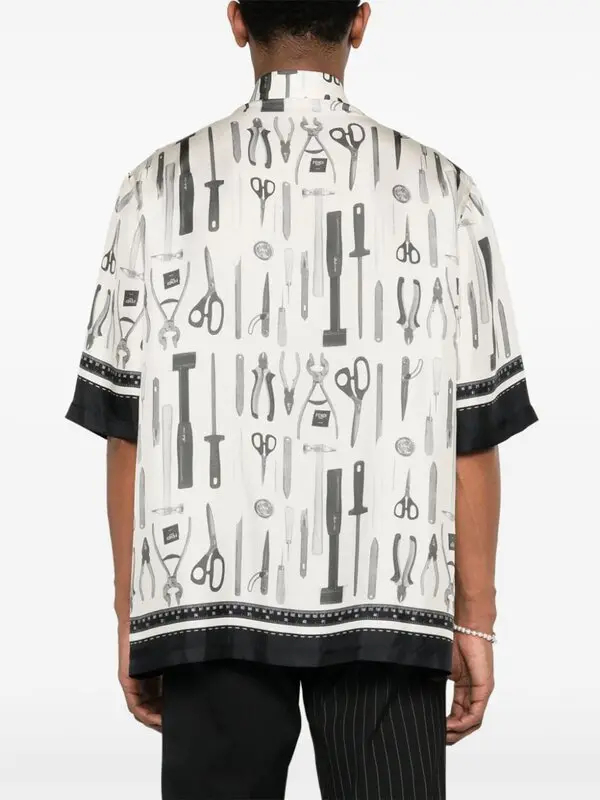 Fendi Graphic-print Silk Shirt