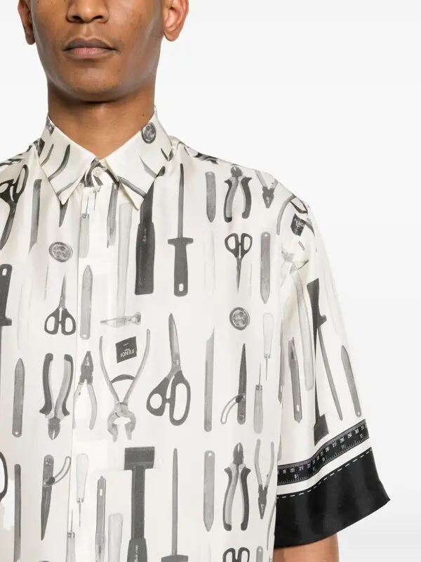 Fendi Graphic-print Silk Shirt